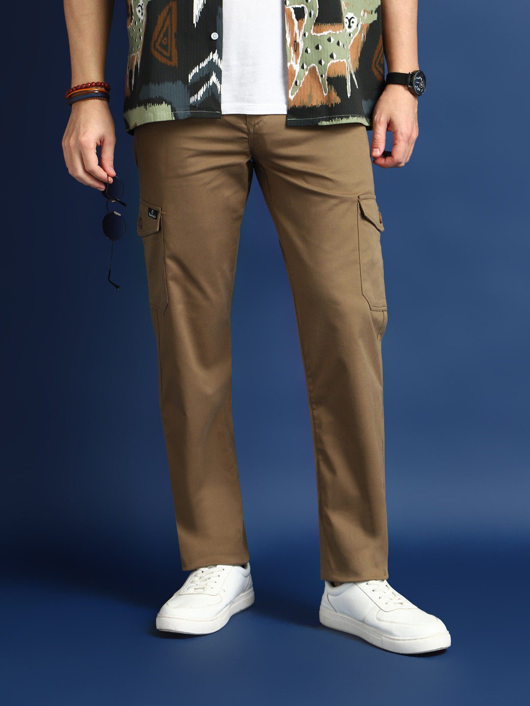 Buy Hancock Men Comfort Straight Fit Easy Wash Stretchable Cargos ...