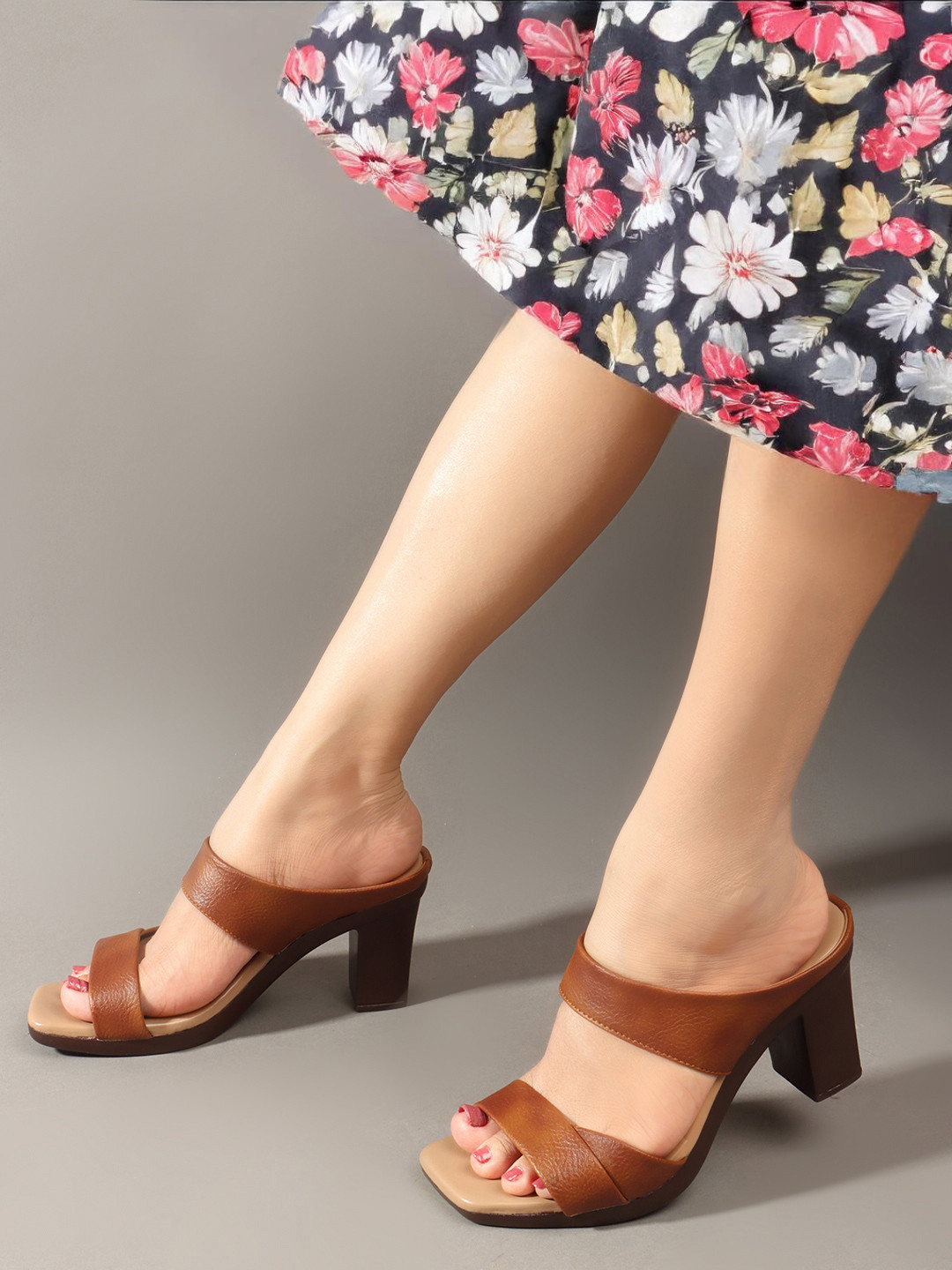 Buy DressBerry Women Leather Comfort Block Heel Sandals - Heels for ...