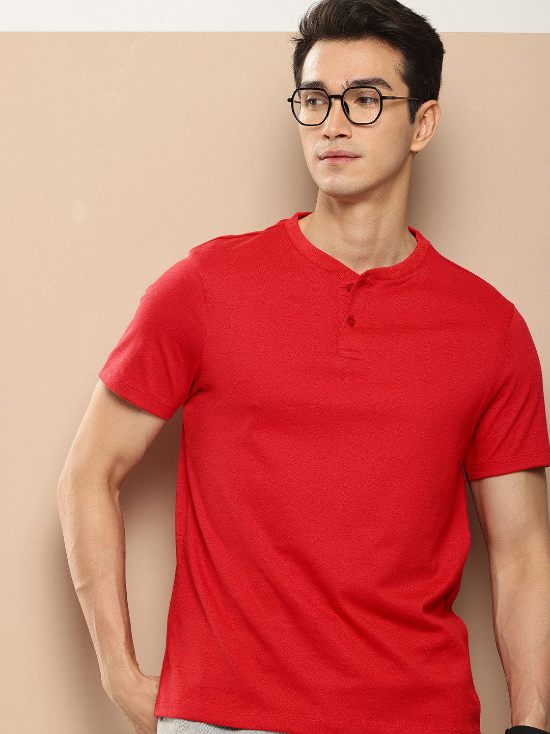 Buy Encore By INVICTUS Mandarin Collar T Shirt - Tshirts for Men ...