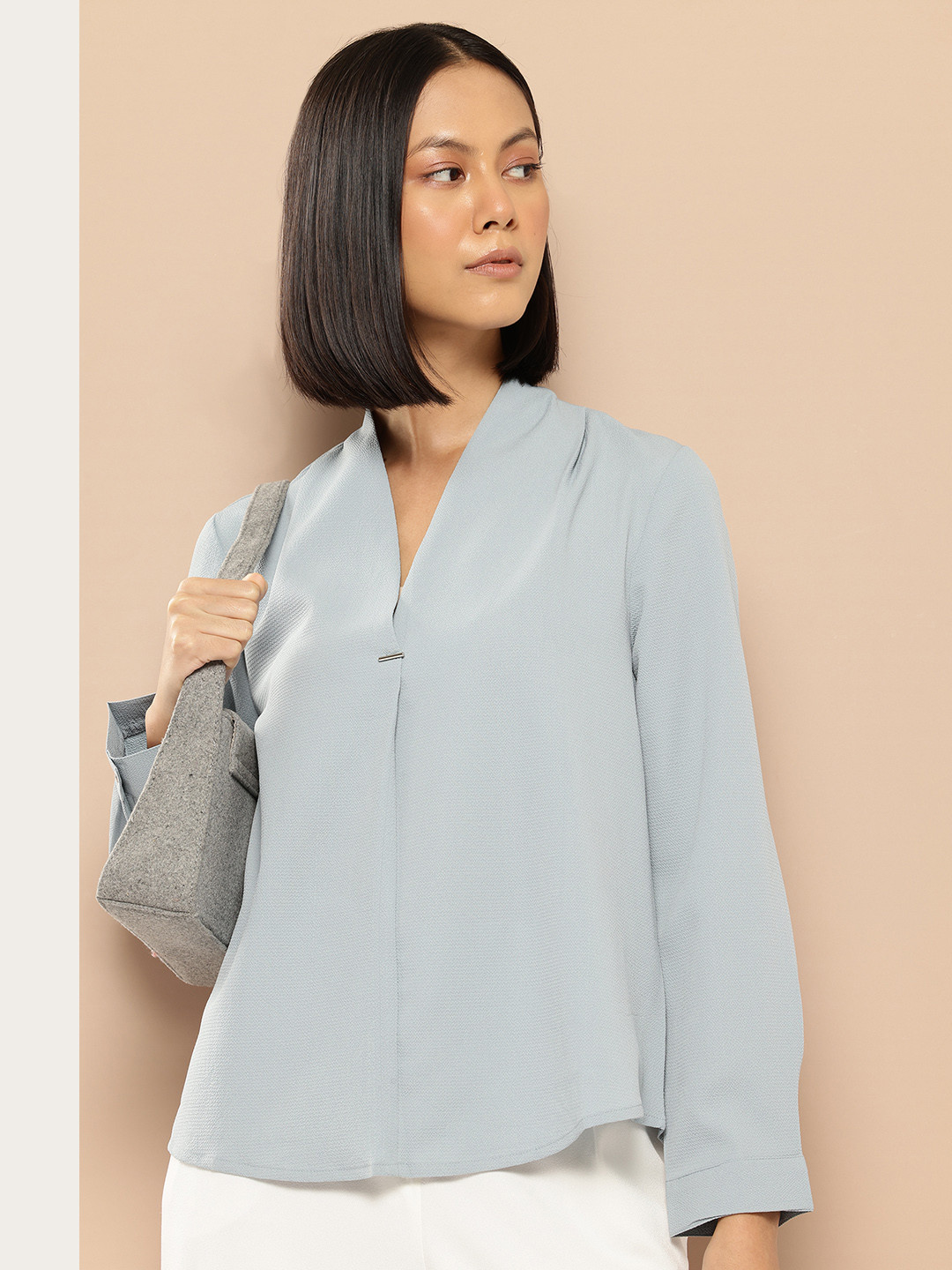 Buy Her By Invictus Solid Gathered Top - Tops for Women 30912454 | Myntra