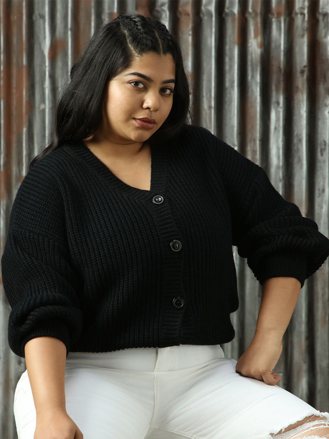 Buy Freeform By High Star Women Plus Size Ribbed Cardigan - Sweaters ...