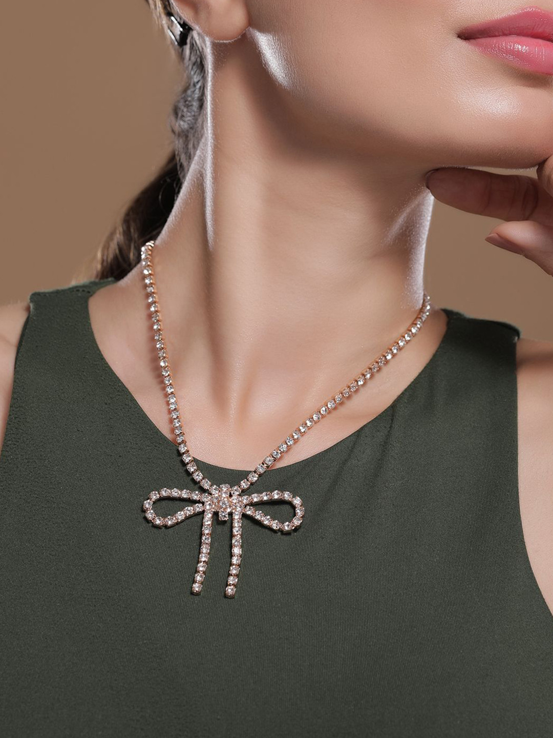 Buy Rubans 18KT Gold Plated Cubic Zirconia Studded Statement Glamorous ...