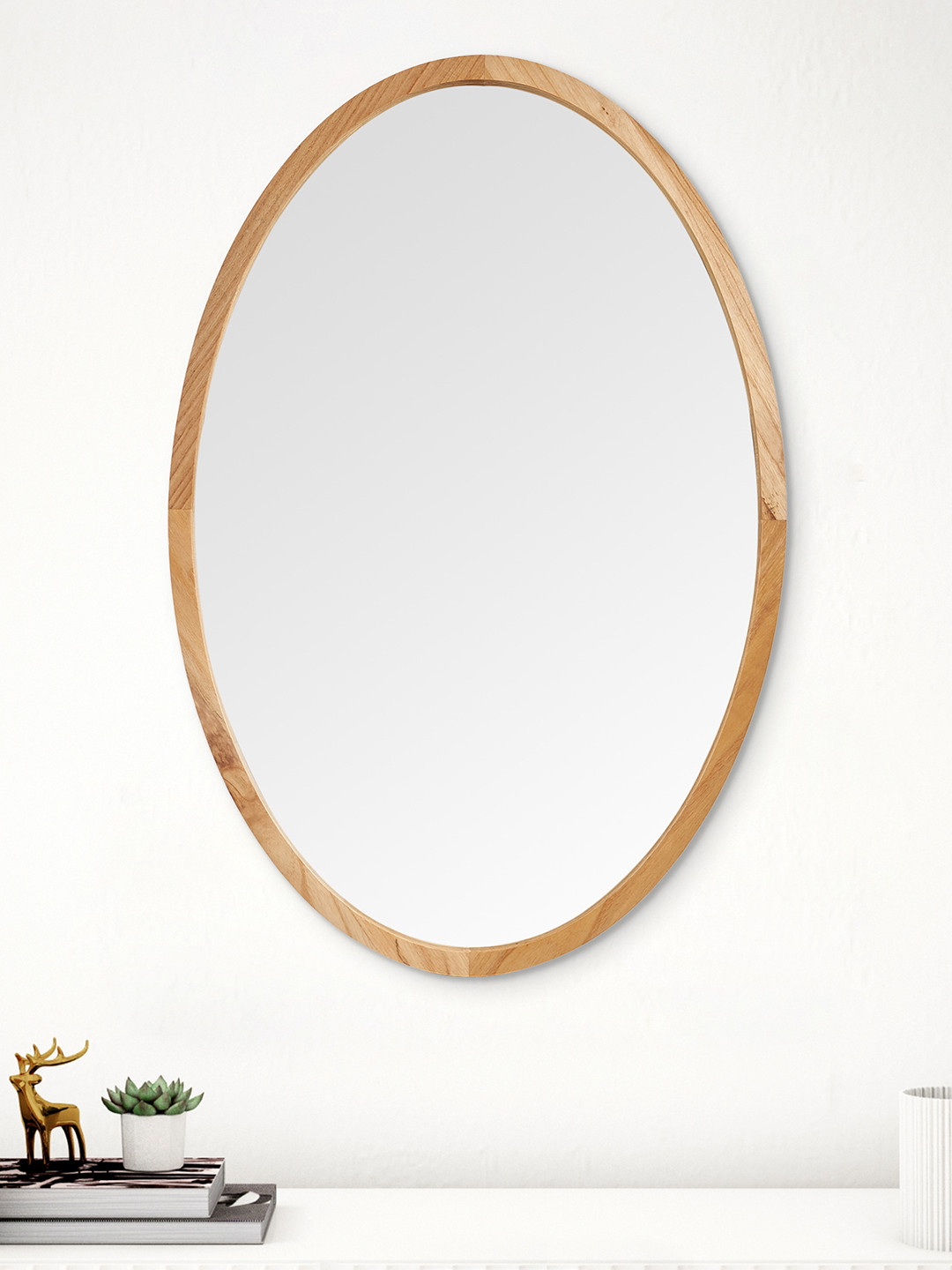 Buy Home Centre Brown Oval Shape Wall Mirror - Mirrors for Unisex ...