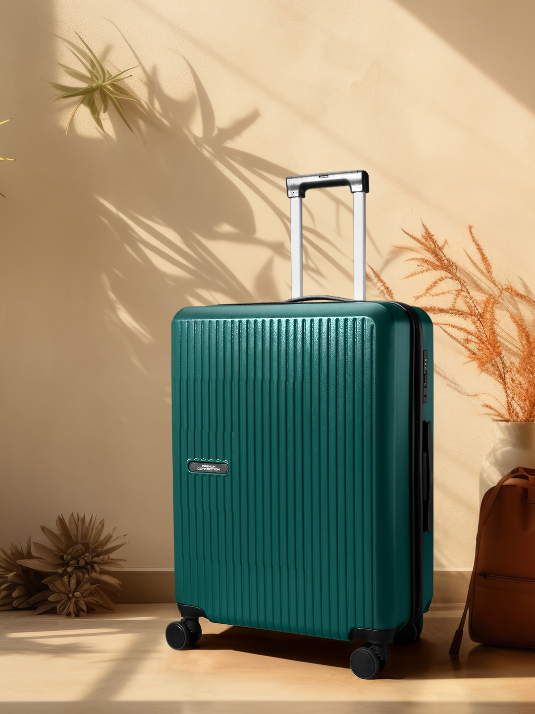 Buy French Connection Glanza Q10 100% PC 8 Wheel Hard Medium Trolley ...