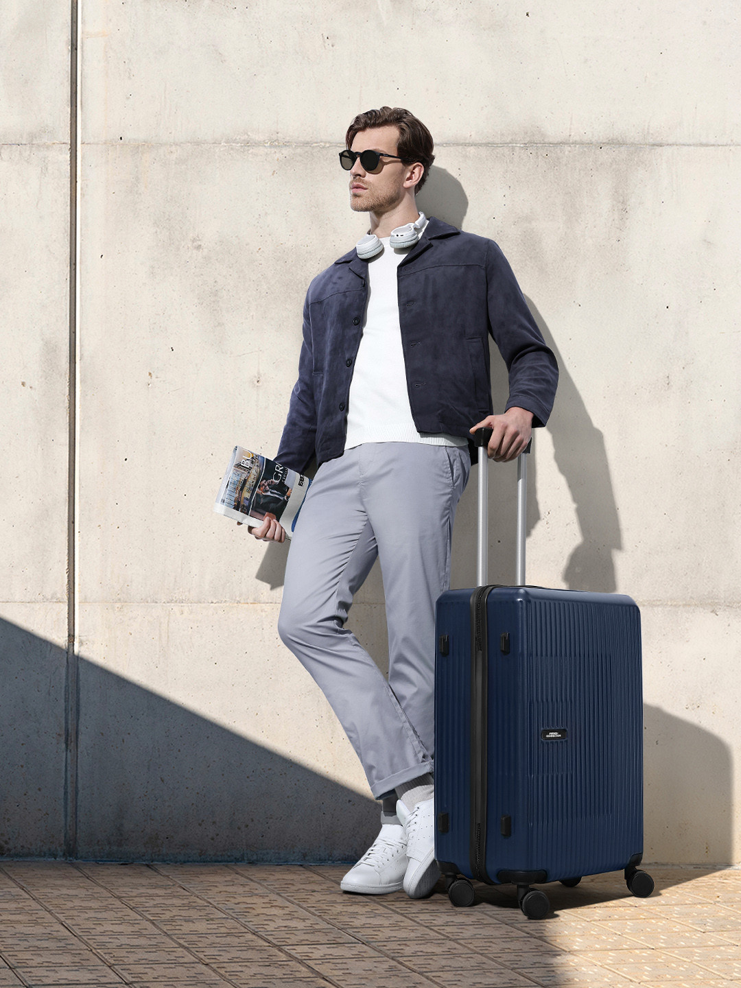 Buy French Connection Glanza Q10 100% PC 8 Wheel Hard Medium Trolley ...