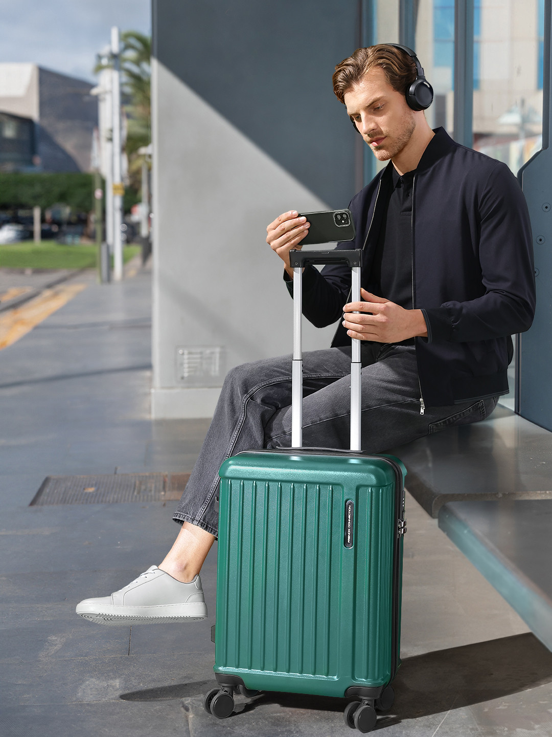 Buy French Connection Glanza Q5 100% PC 8 Wheel Hard Cabin Trolley ...