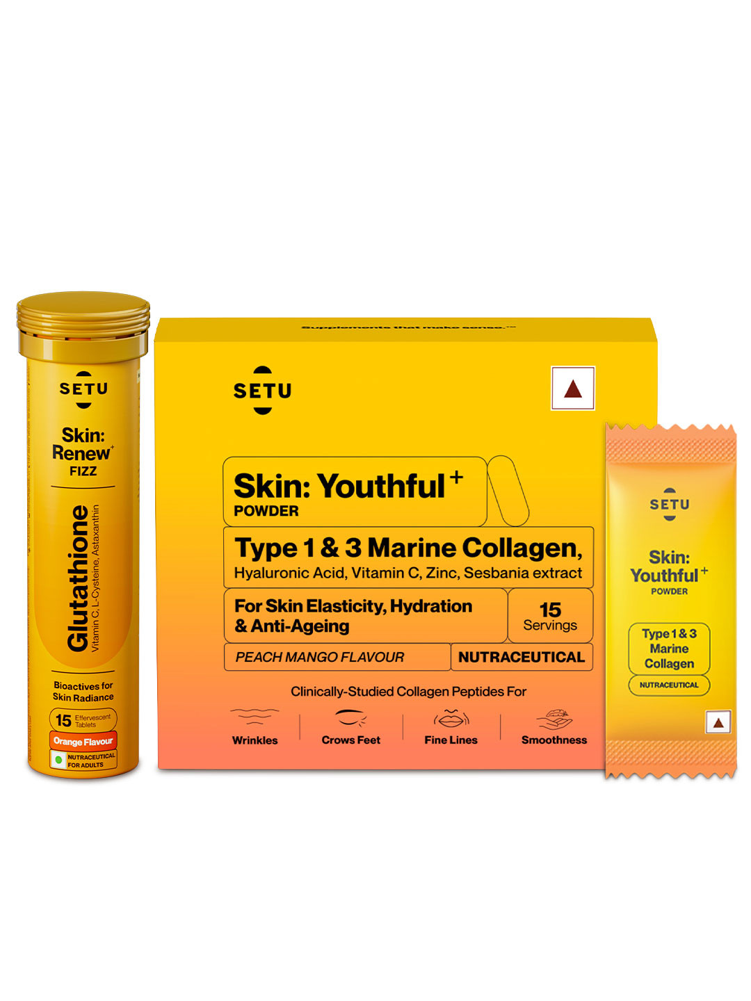 Buy SETU Glutathione 15 Tablets & Marine Collagen Powder Radiant Skin ...