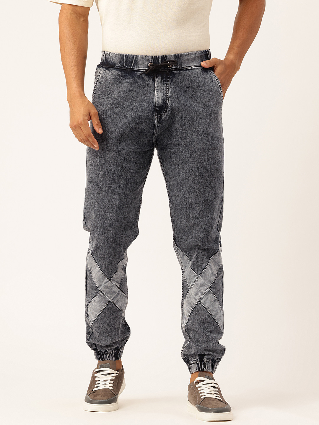 Buy PARIS HAMILTON Men Jogger Heavy Fade Acid Wash Stretchable Jeans ...