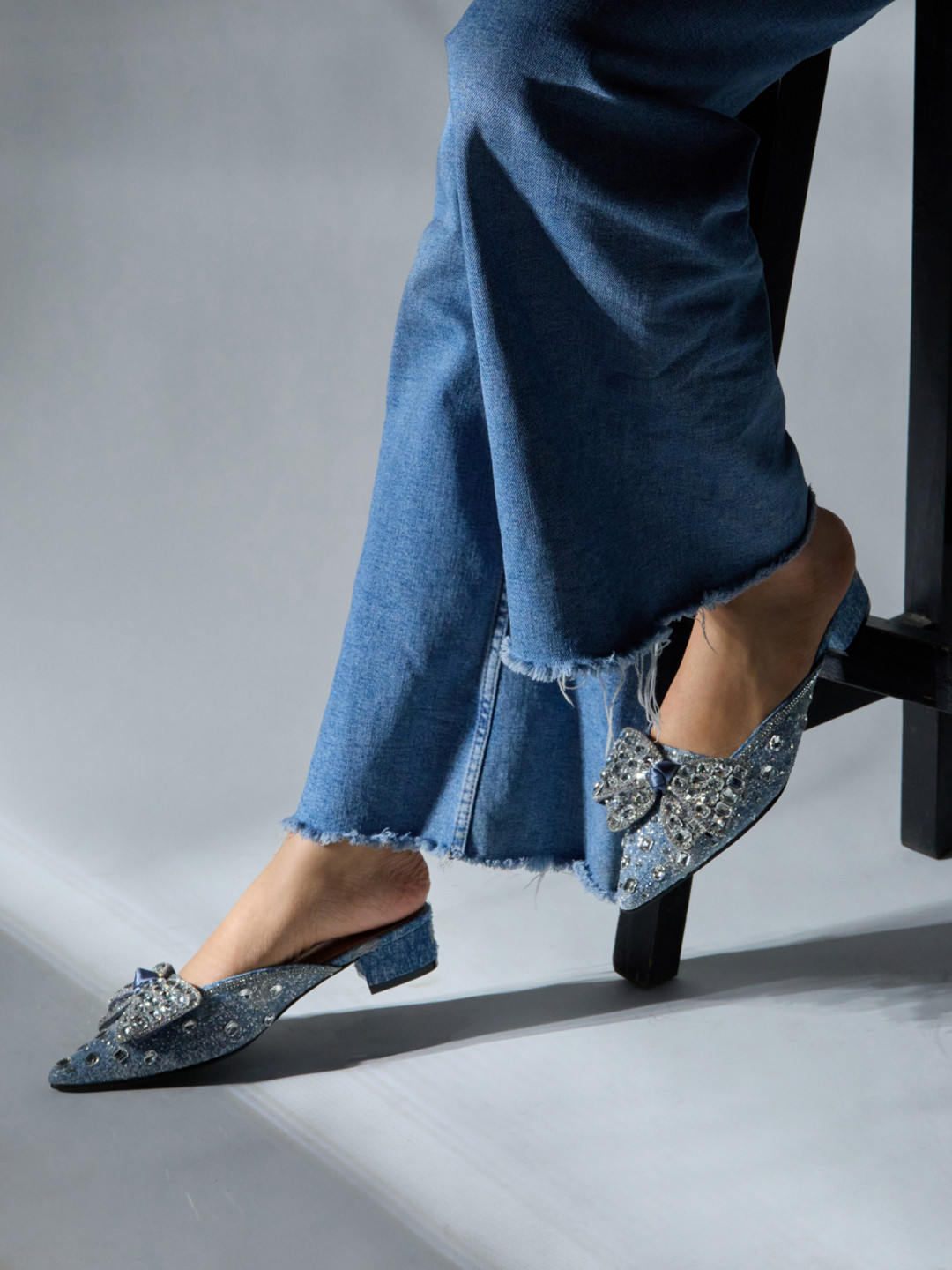 Buy CAI Embellished PU Block Mules - Heels for Women 30944715 | Myntra