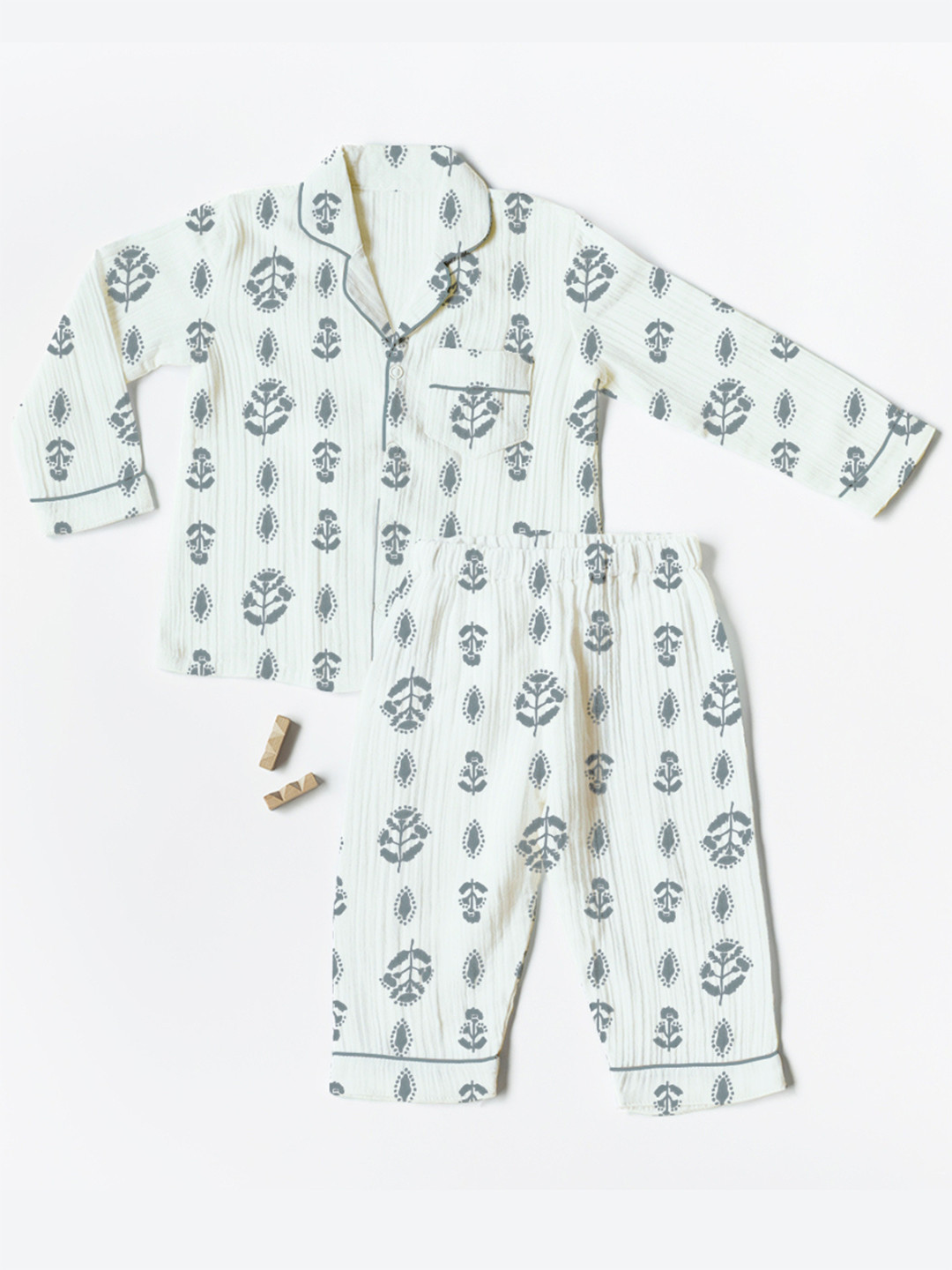 Buy The Boo Boo Club Unisex Kids Cotton Muslin Printed Night Suit ...