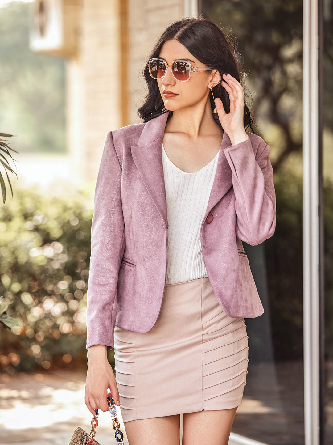 Buy LURE URBAN Women Notched Lapel Regular Fit Single Breasted Blazer ...