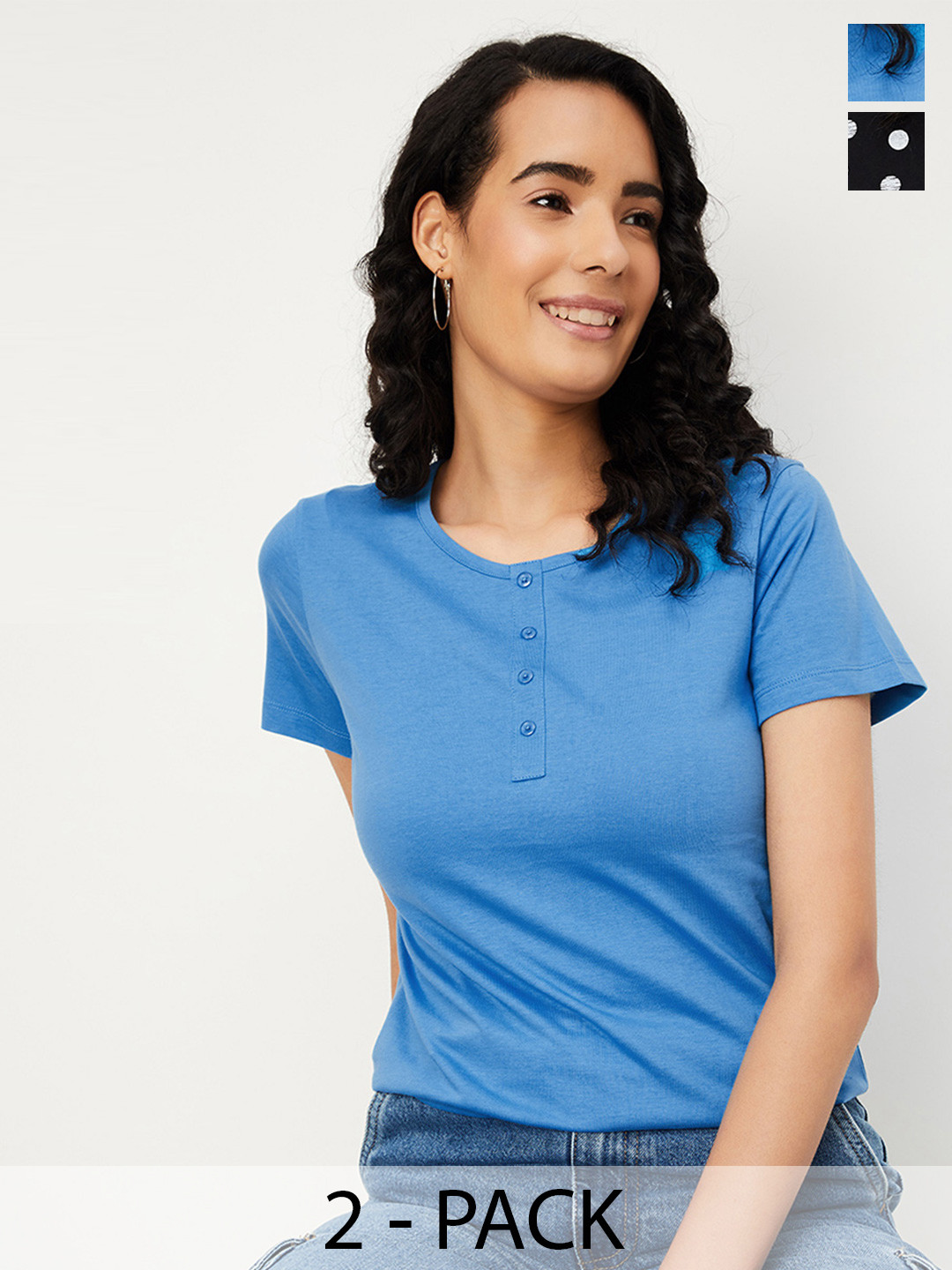 Buy Max Women Pack Of 2 Assorted T Shirt - Tshirts for Women 31001479 ...