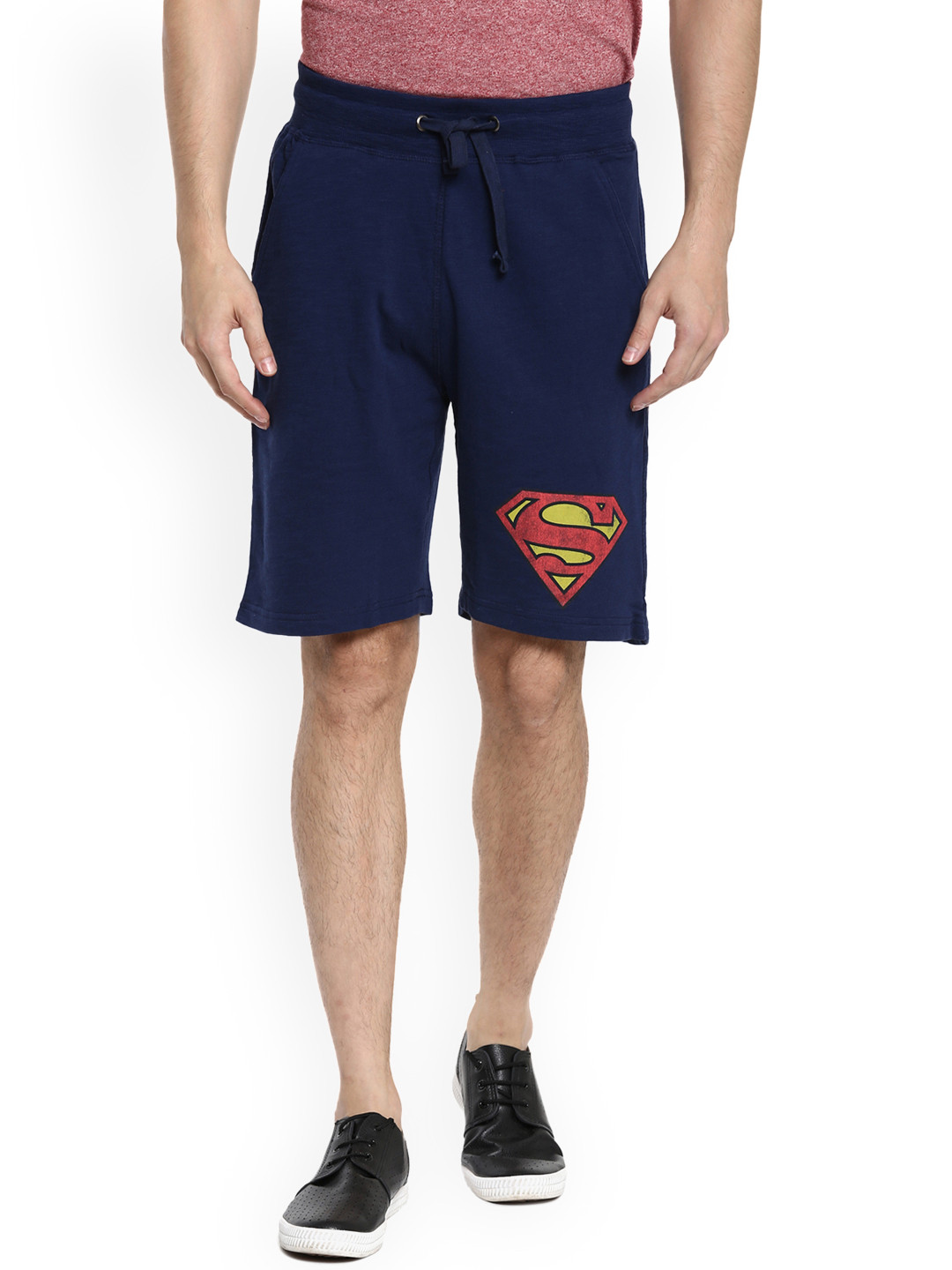 Buy Free Authority Superman Featured Blue Shorts For Men - Shorts for ...