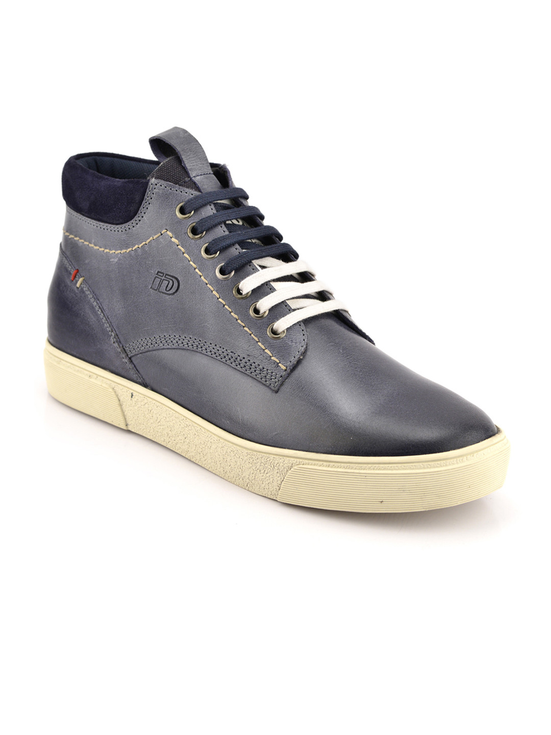 Buy ID Men Navy Blue Leather Sneakers - Casual Shoes for Men 3100449 ...