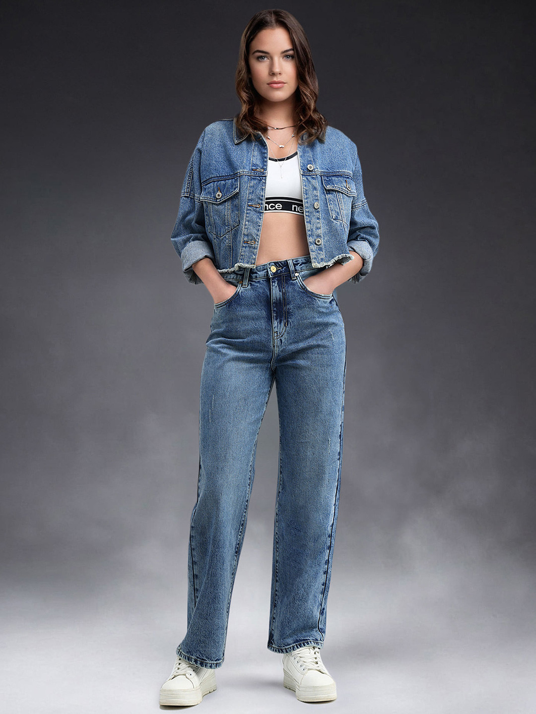 Buy Flying Machine Women Straight Fit High Rise Light Fade Stretchable ...