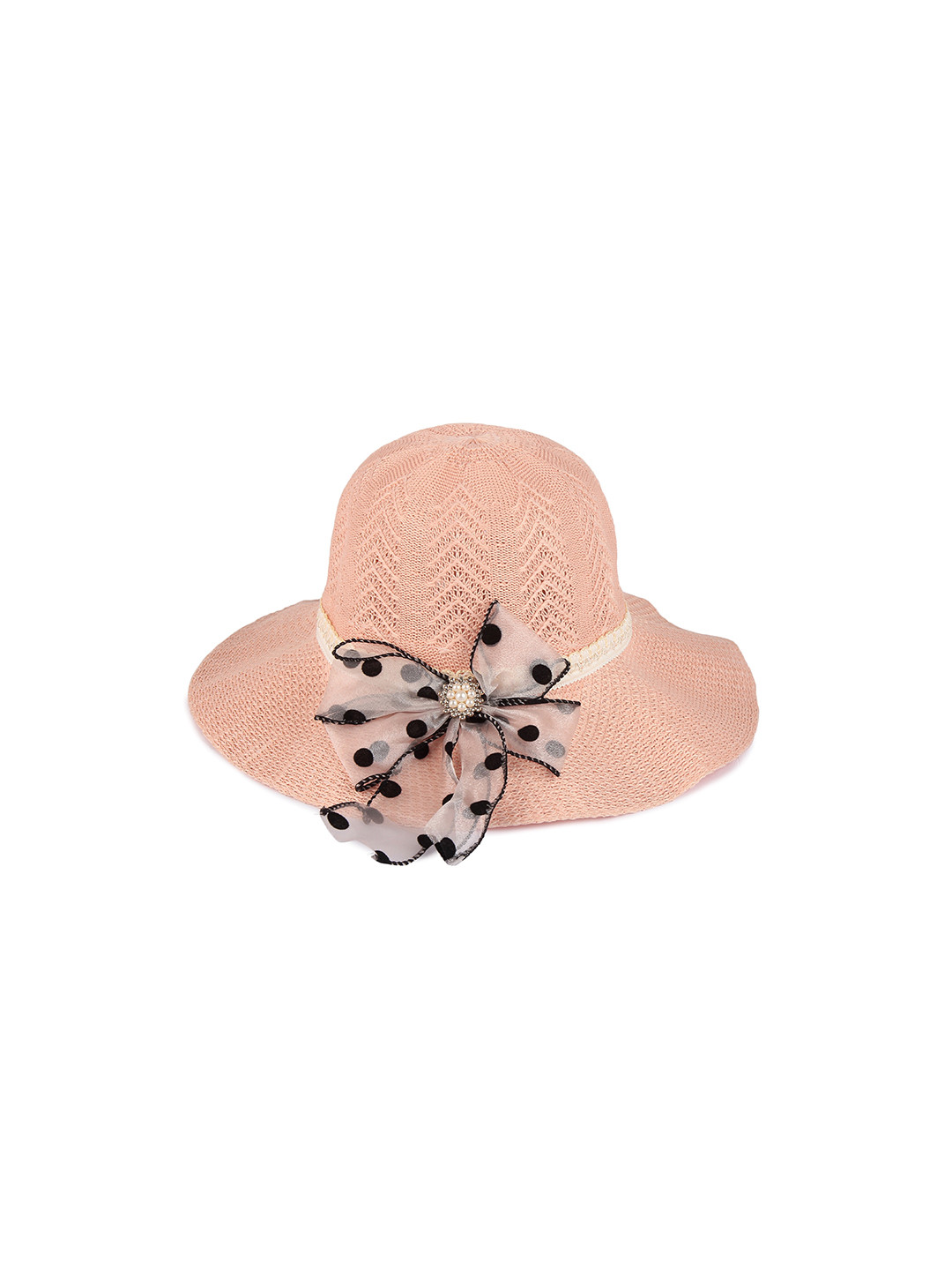 Buy Infispace Women Peach Coloured Self Design Fedora Hat - Hat for ...