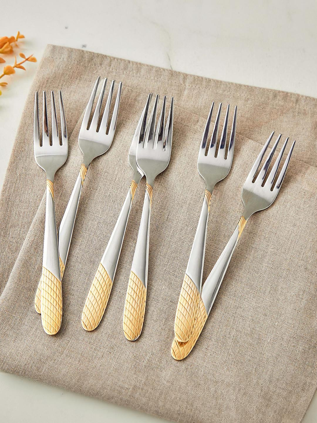 Buy Home Centre Steel 6 Pieces Stainless Steel Dinner Forks - Other ...