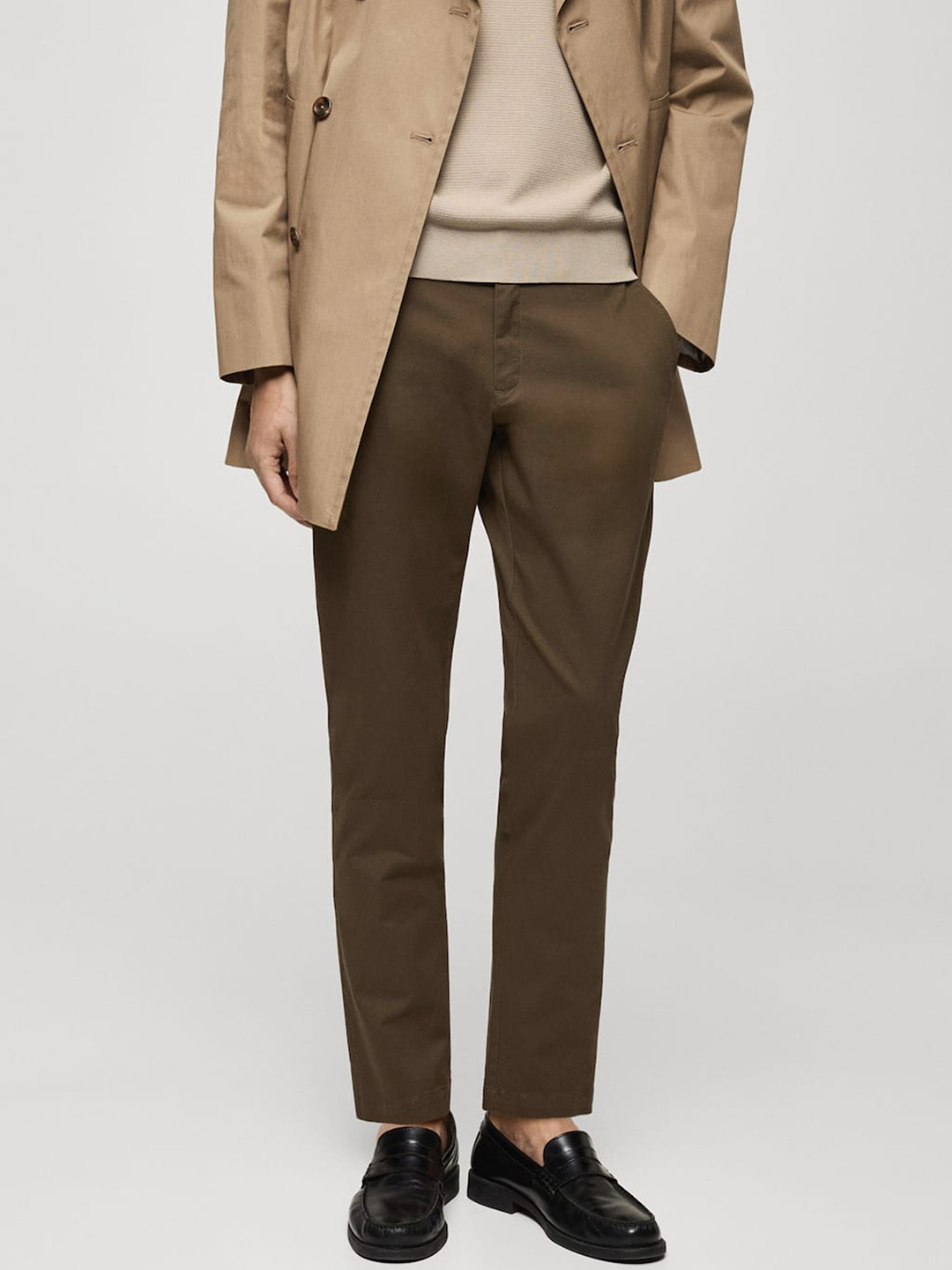 Buy MANGO MAN Cropped Chinos - Trousers for Men 31018740 | Myntra