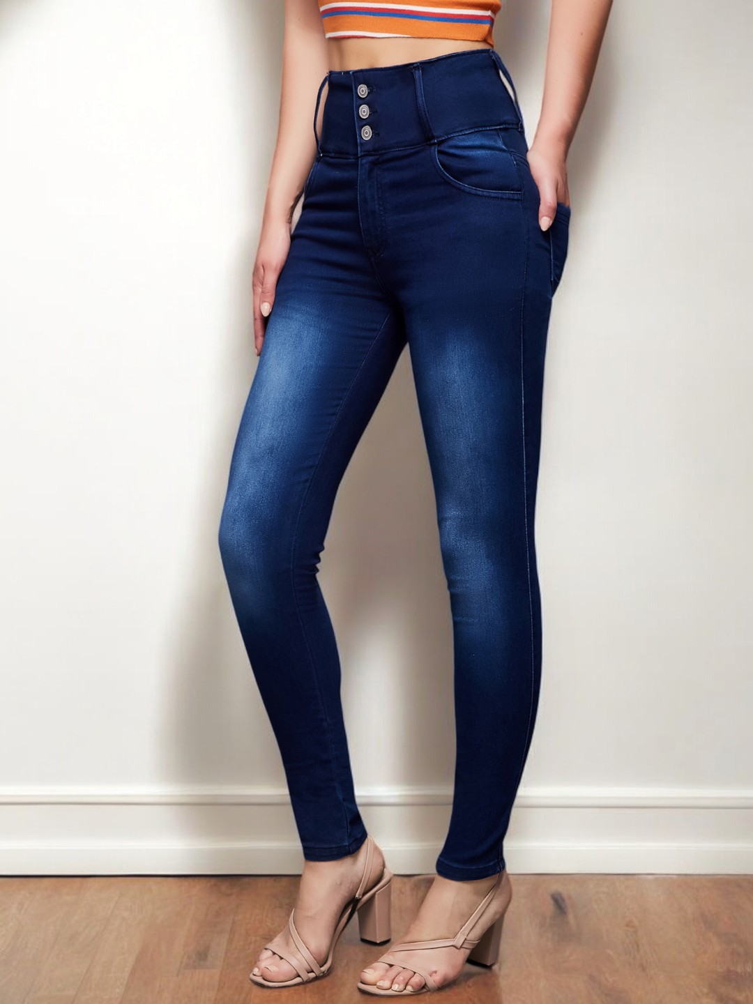 Buy Miss Chase Women Skinny Fit High Rise Regular Length Stretchable ...