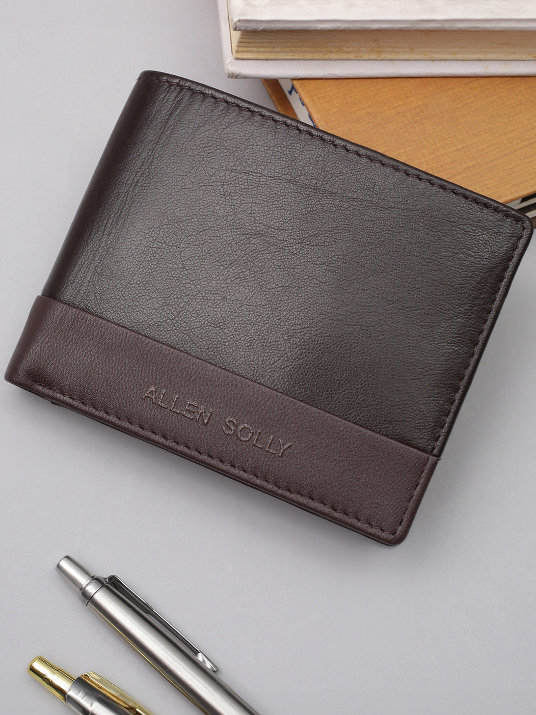 Buy Allen Solly Men Leather Self Design Two Fold Wallet - Wallets for ...