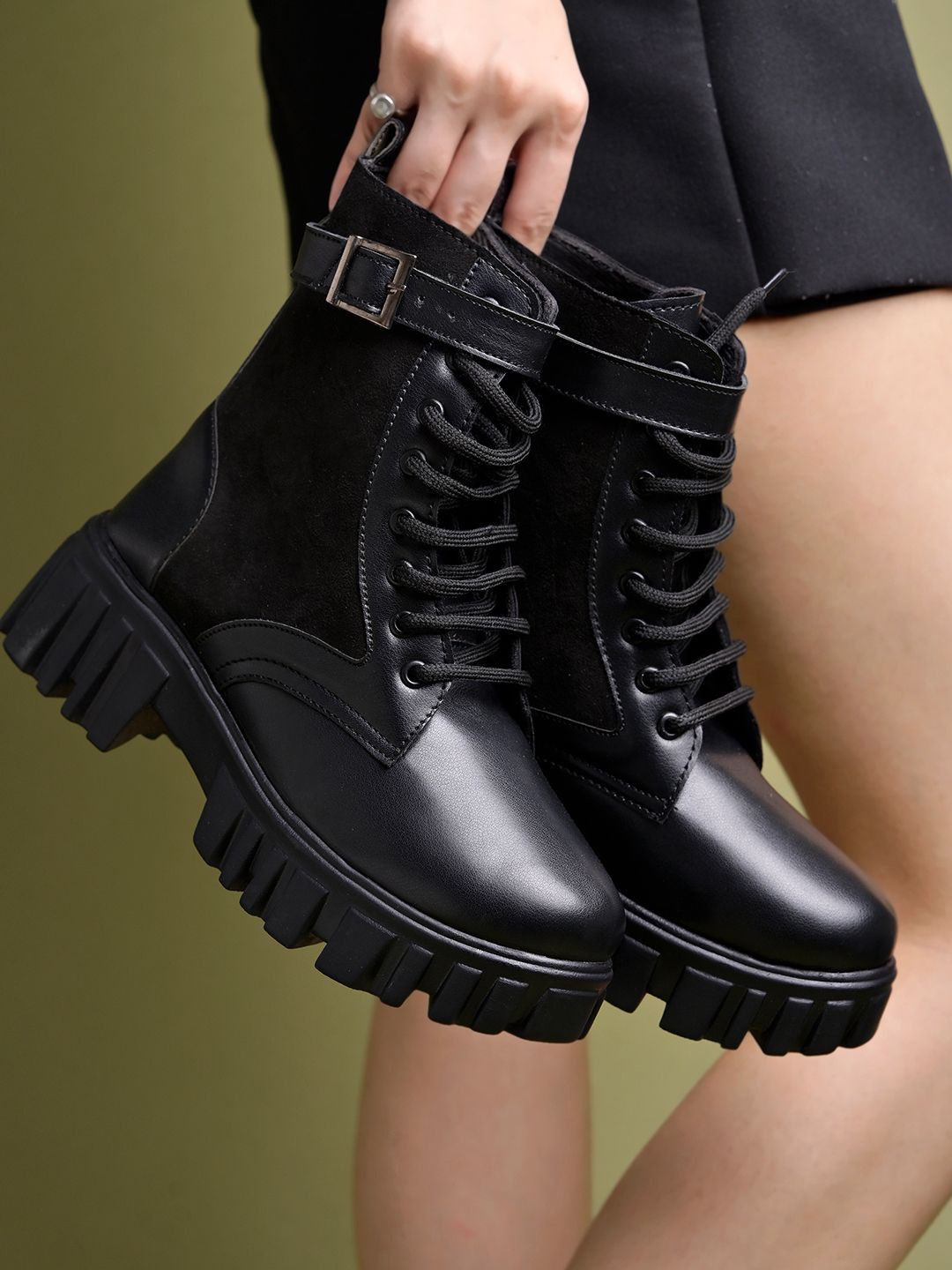 Buy Shoetopia Women Textured Round Toe Casual Regular Boots - Boots for ...