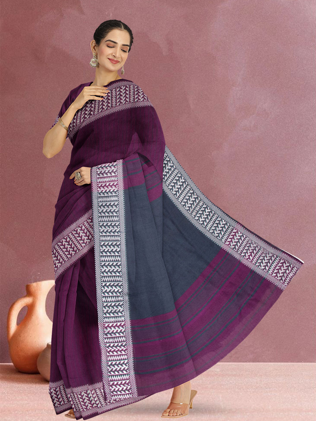 Buy Avishya Striped Pure Cotton Taant Saree - Sarees for Women 31036829 ...