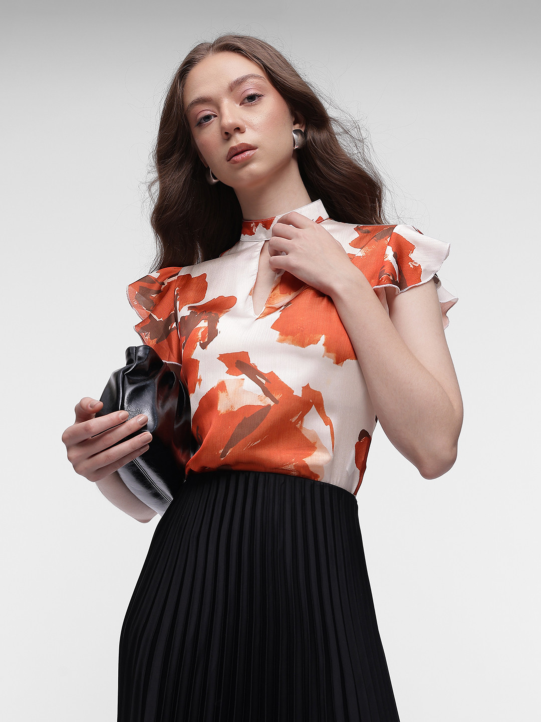 Buy French Connection Floral Print Satin Finish Top - Tops for Women ...