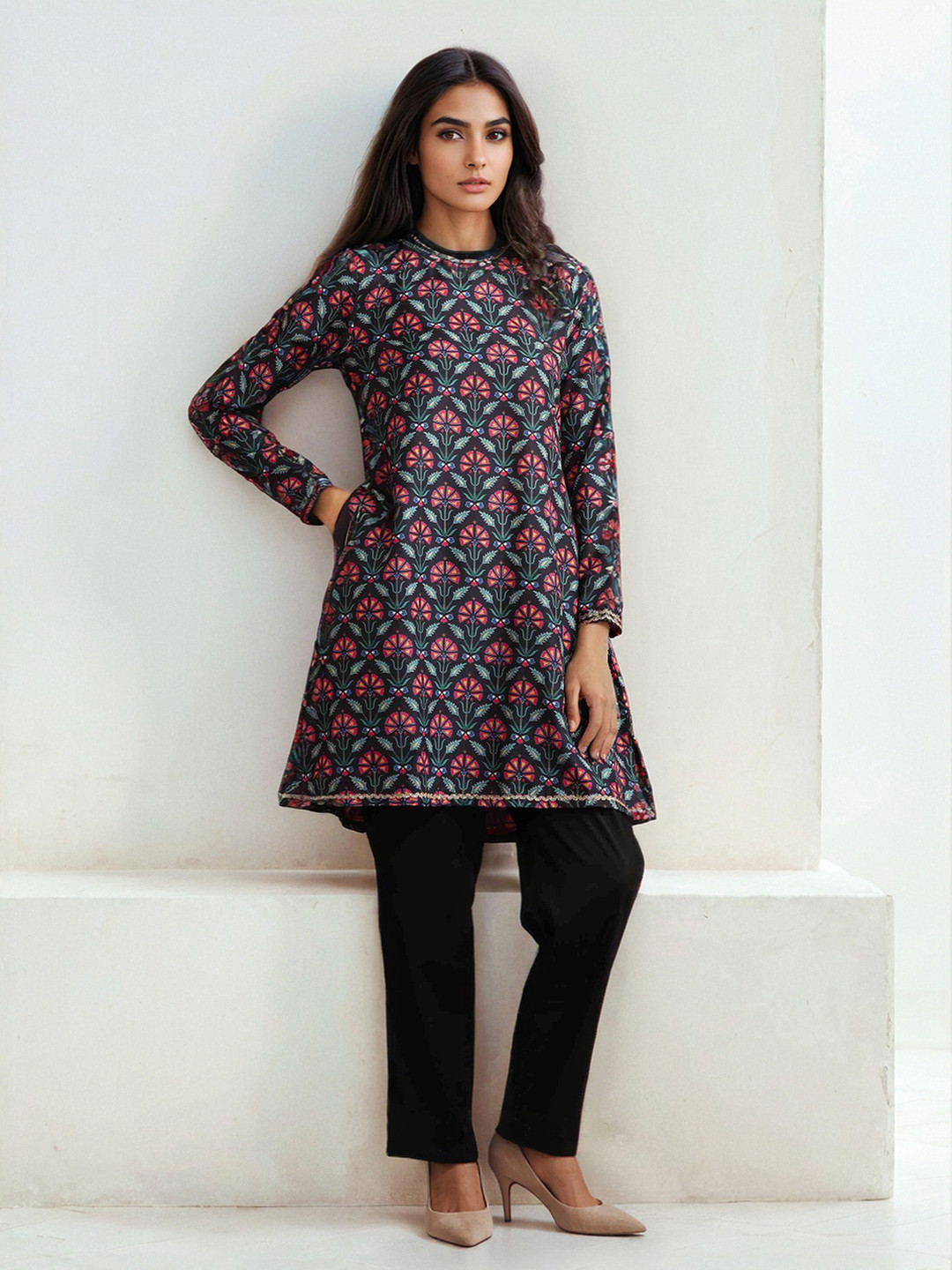 Buy TrueBrowns Floral Printed Tunic With Trousers - Co Ords for Women ...