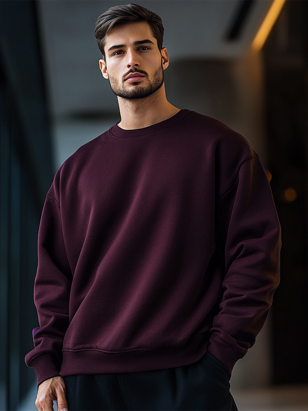 Buy NOBERO Oversized Solid Sweatshirt - Sweatshirts for Men 31058075 ...