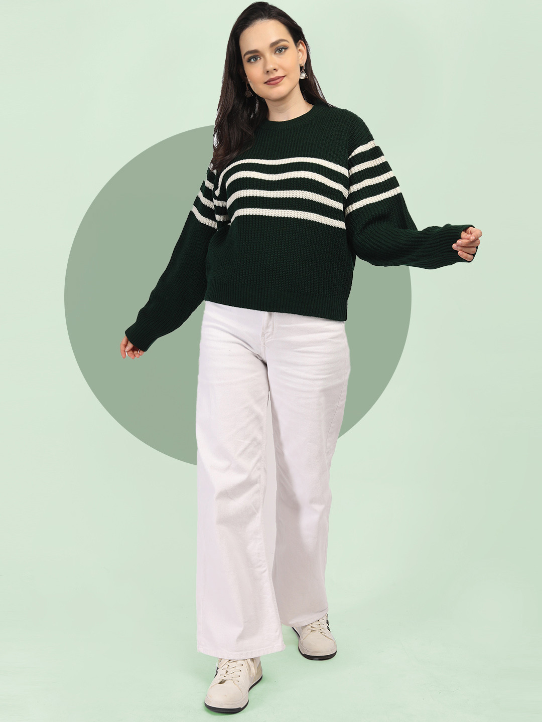 Buy The Roadster Lifestyle Co Women Striped Pullover Sweaters ...