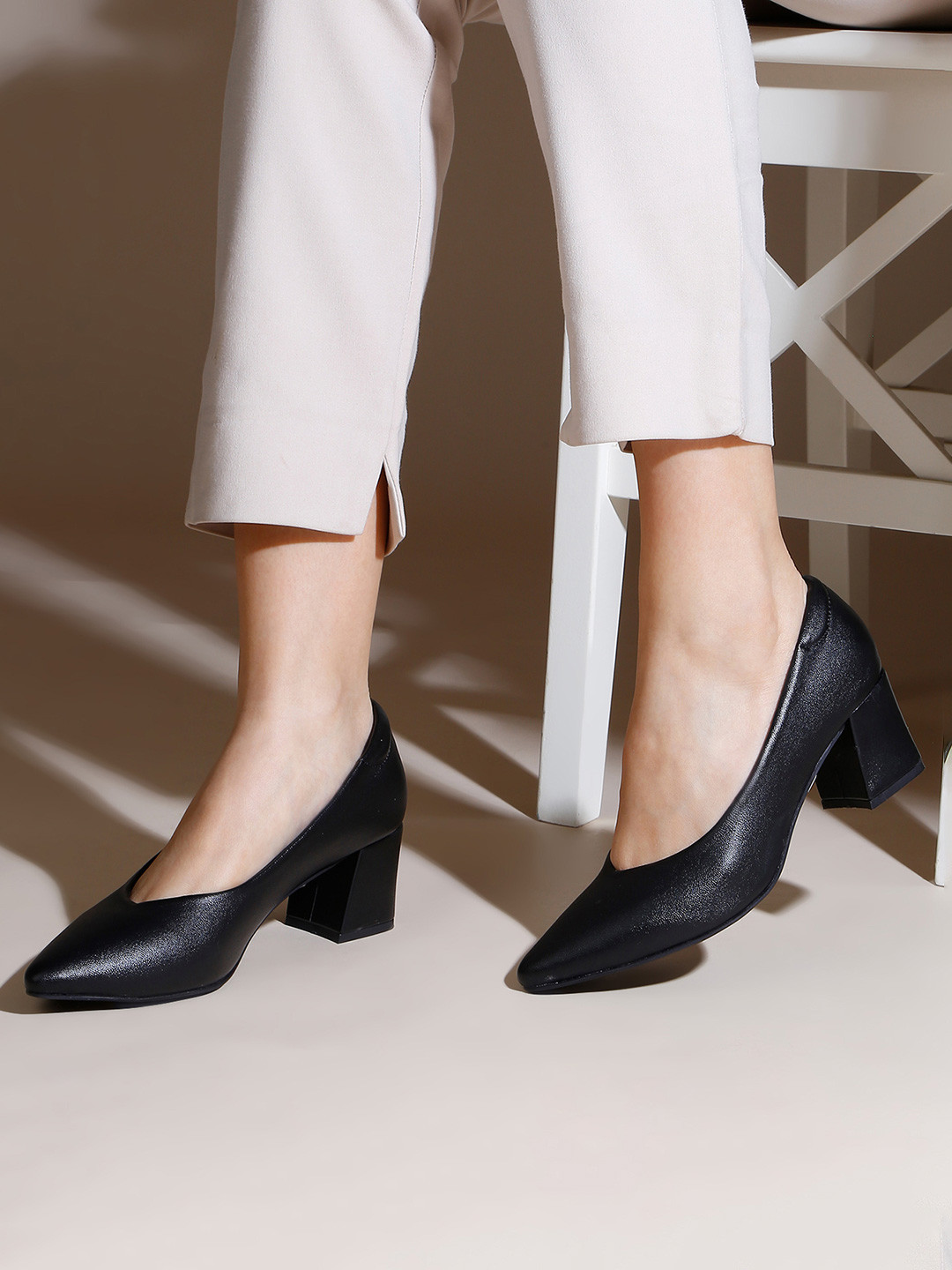 Buy Inc 5 Women Black Casual Pointed Toe Pumps - Heels for Women ...