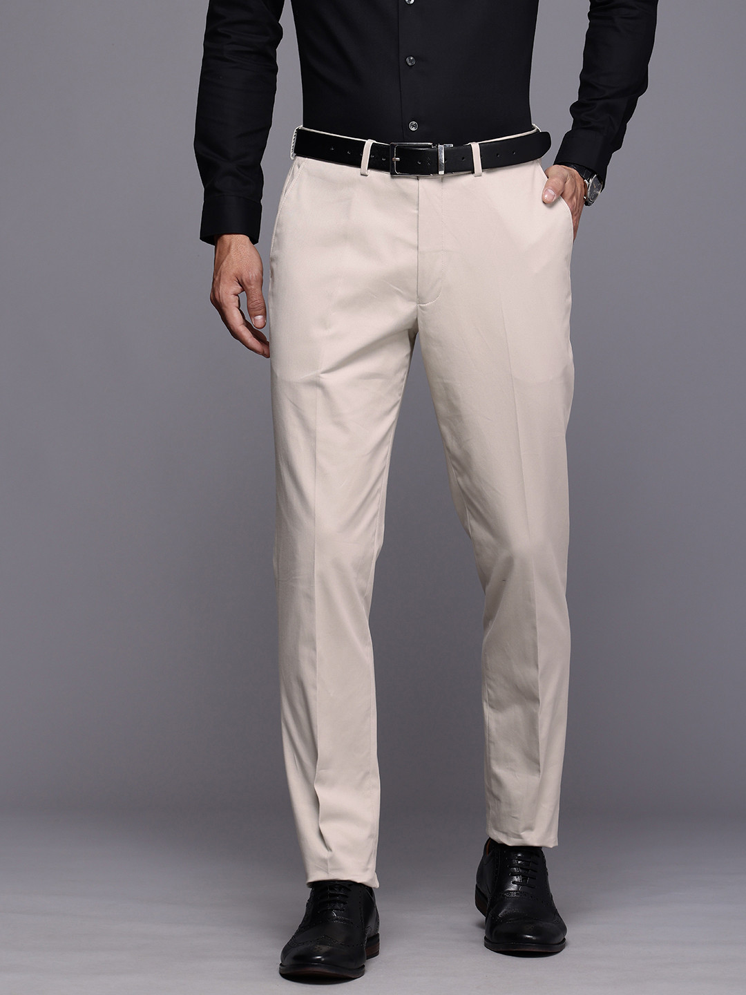 Buy Theme Men Smart Slim Fit Trousers - Trousers for Men 31071330 | Myntra
