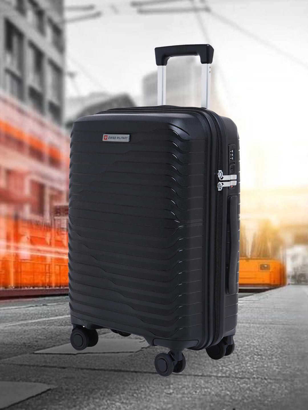 Buy SWISS MILITARY Horizon Hard Sided Trolly Suitcase - Trolley Bag for ...