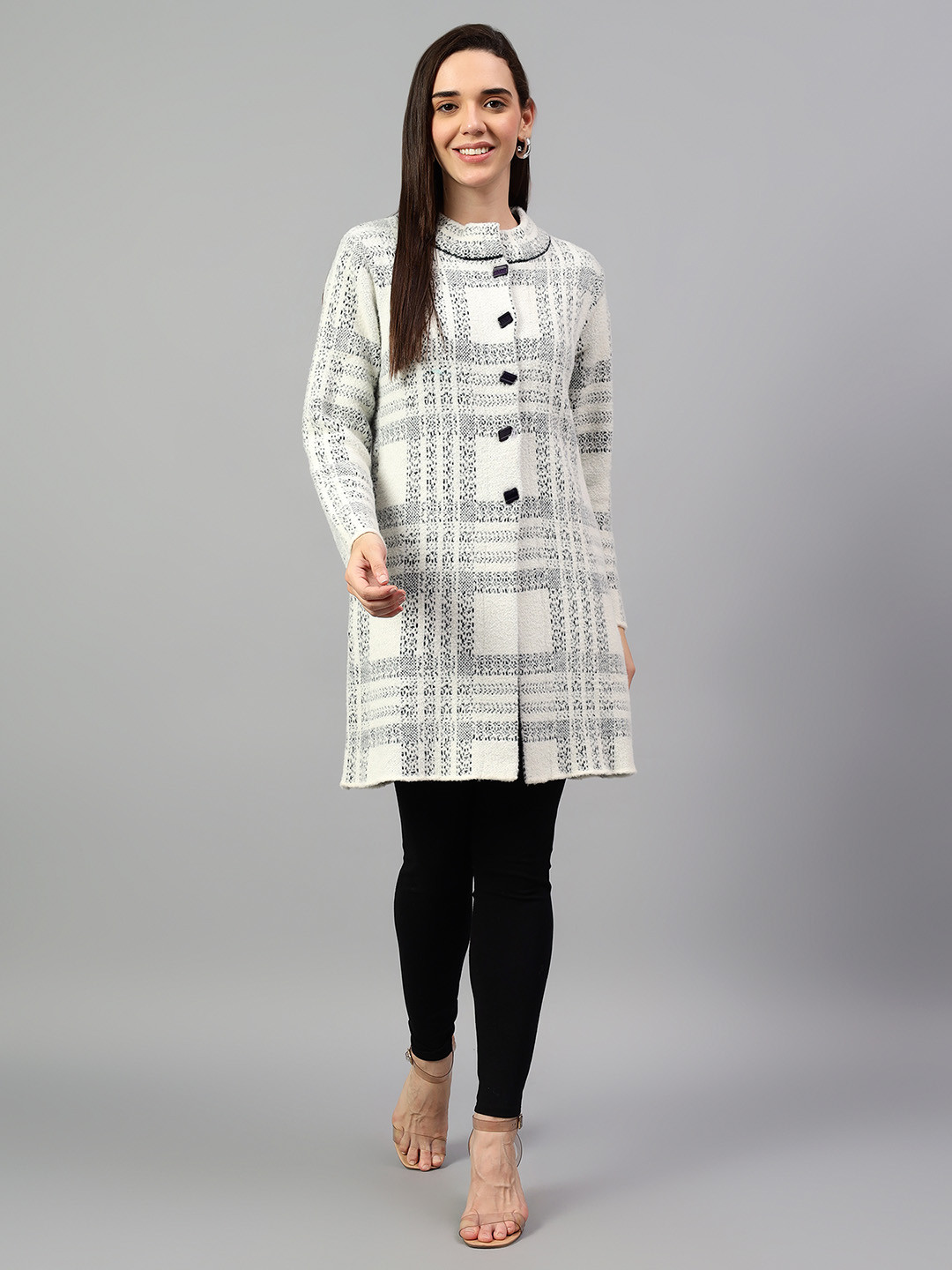 Buy Cantabil Women Self Design Longline Cardigan - Sweaters for Women ...