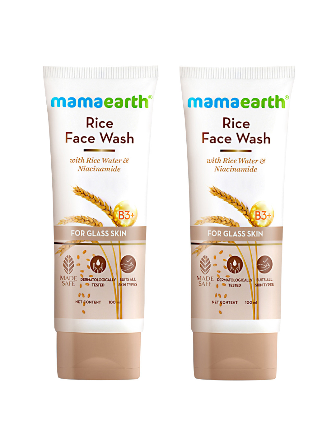 Buy Mamaearth Set Of 2 Rice Face Wash With Niacinamide For Glass Skin ...