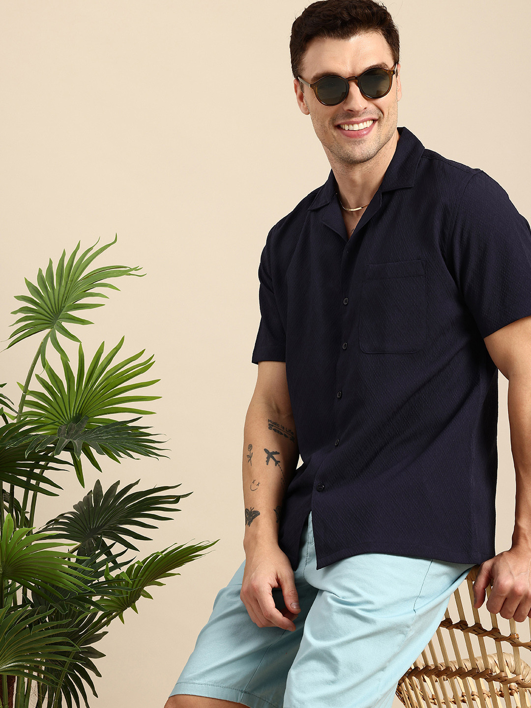 Buy Mast & Harbour Self Design Textured Casual Shirt - Shirts for Men ...