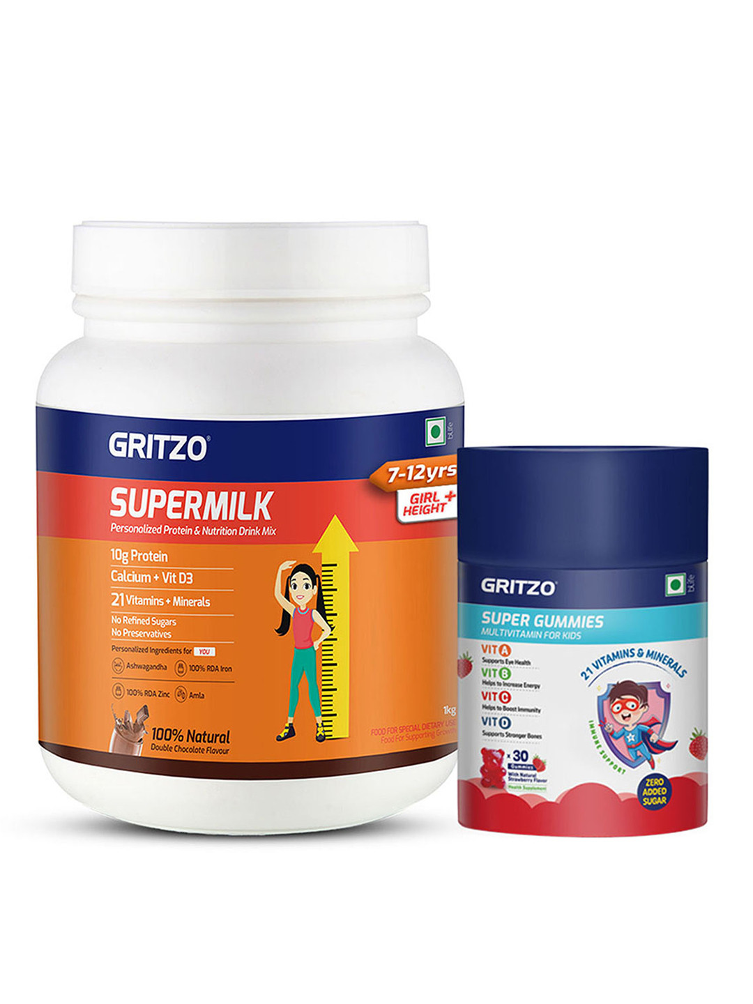 Buy Gritzo SuperMilk Height+ 8 12y Girls With Super Gummies 1kg ...
