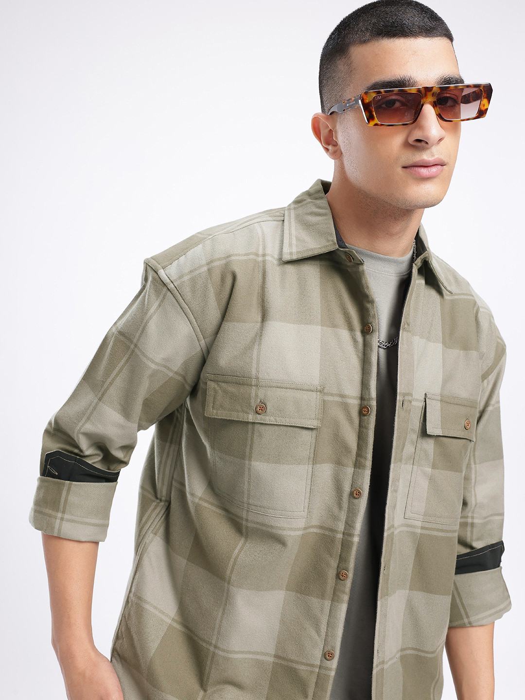 Buy Kook N Keech Checked Fleece Relaxed Shackets - Shackets for Men ...