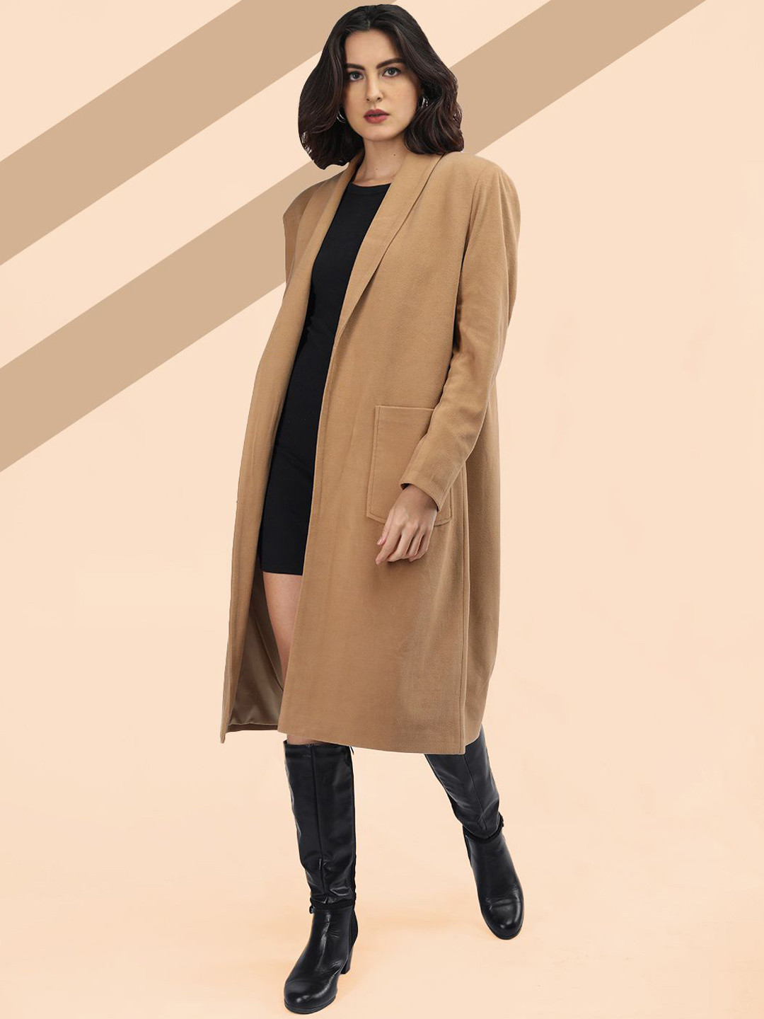 Buy The Roadster Lifestyle Co. Women Solid Front Open Winter Woollen ...