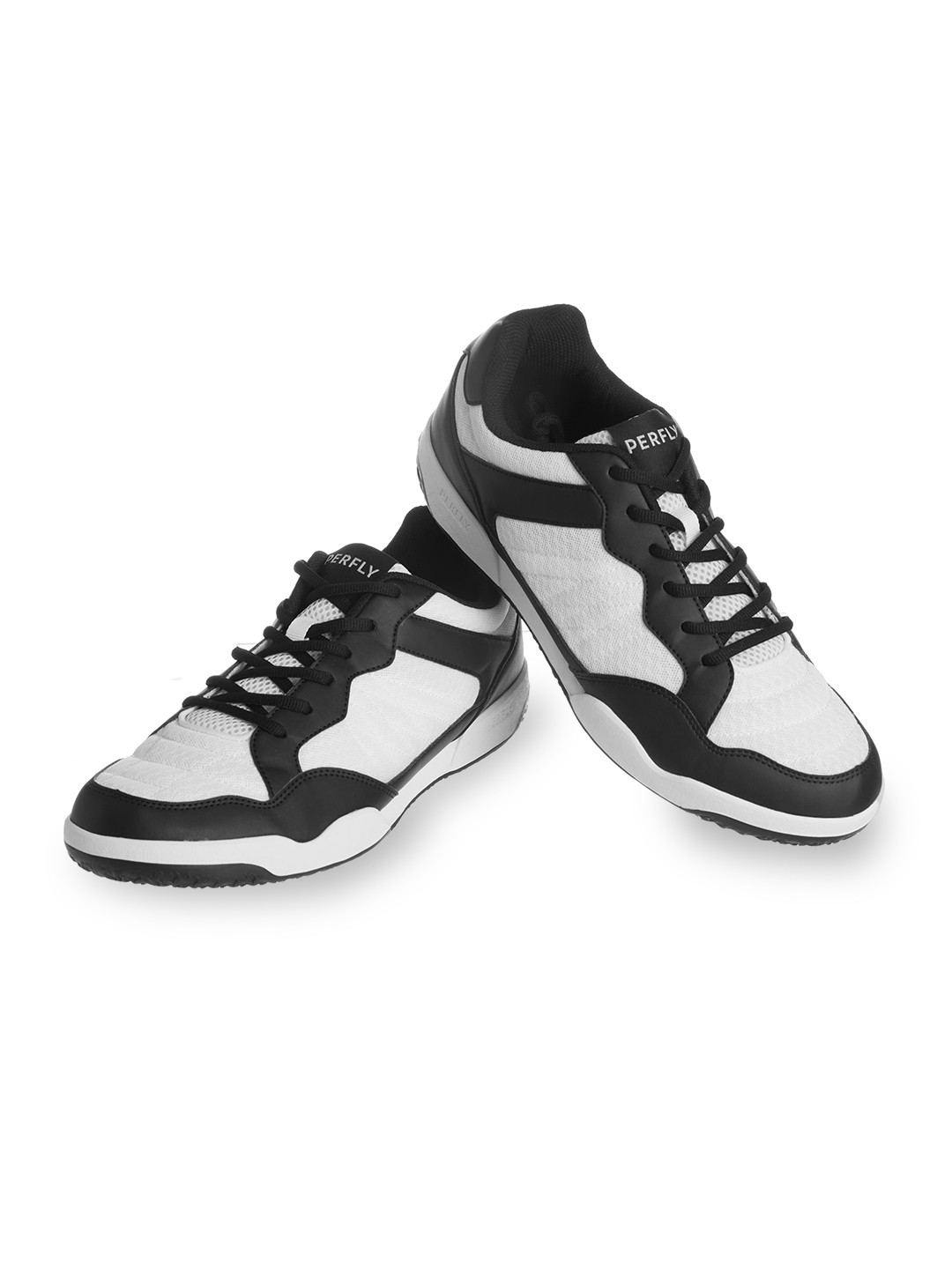 Buy PERFLY By Decathlon Men Black White Non Marking Badminton Shoes ...