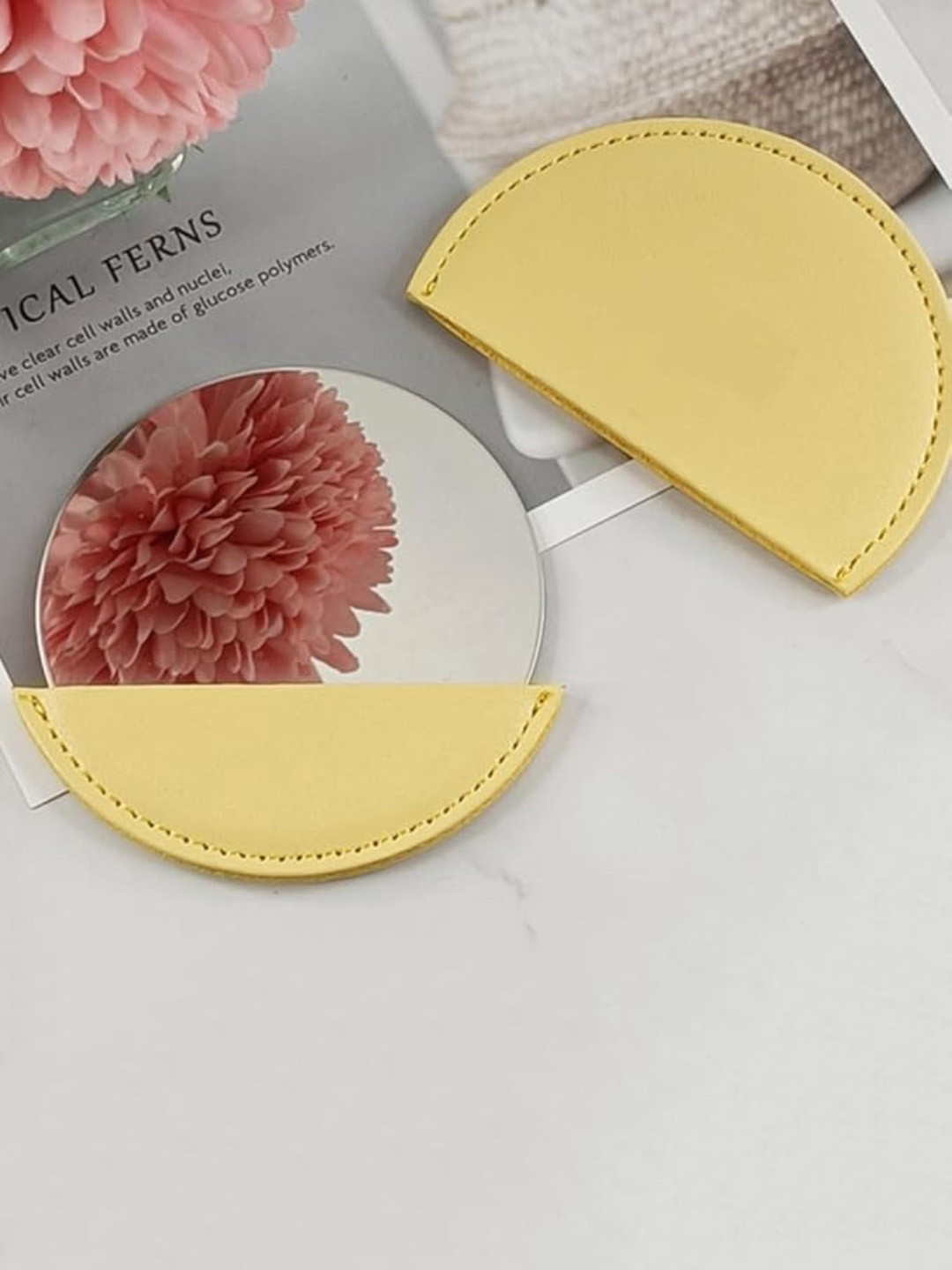 Buy We3 Yellow Round Stainless Steel Pocket Compact Mirror - Mirrors ...