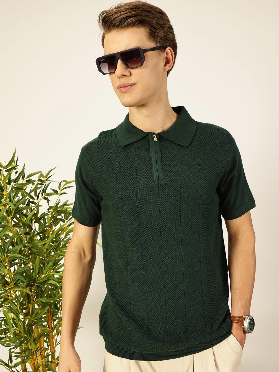 Buy Thomas Scott Men Bio Finish Solid Polo Collar Cotton T Shirt ...