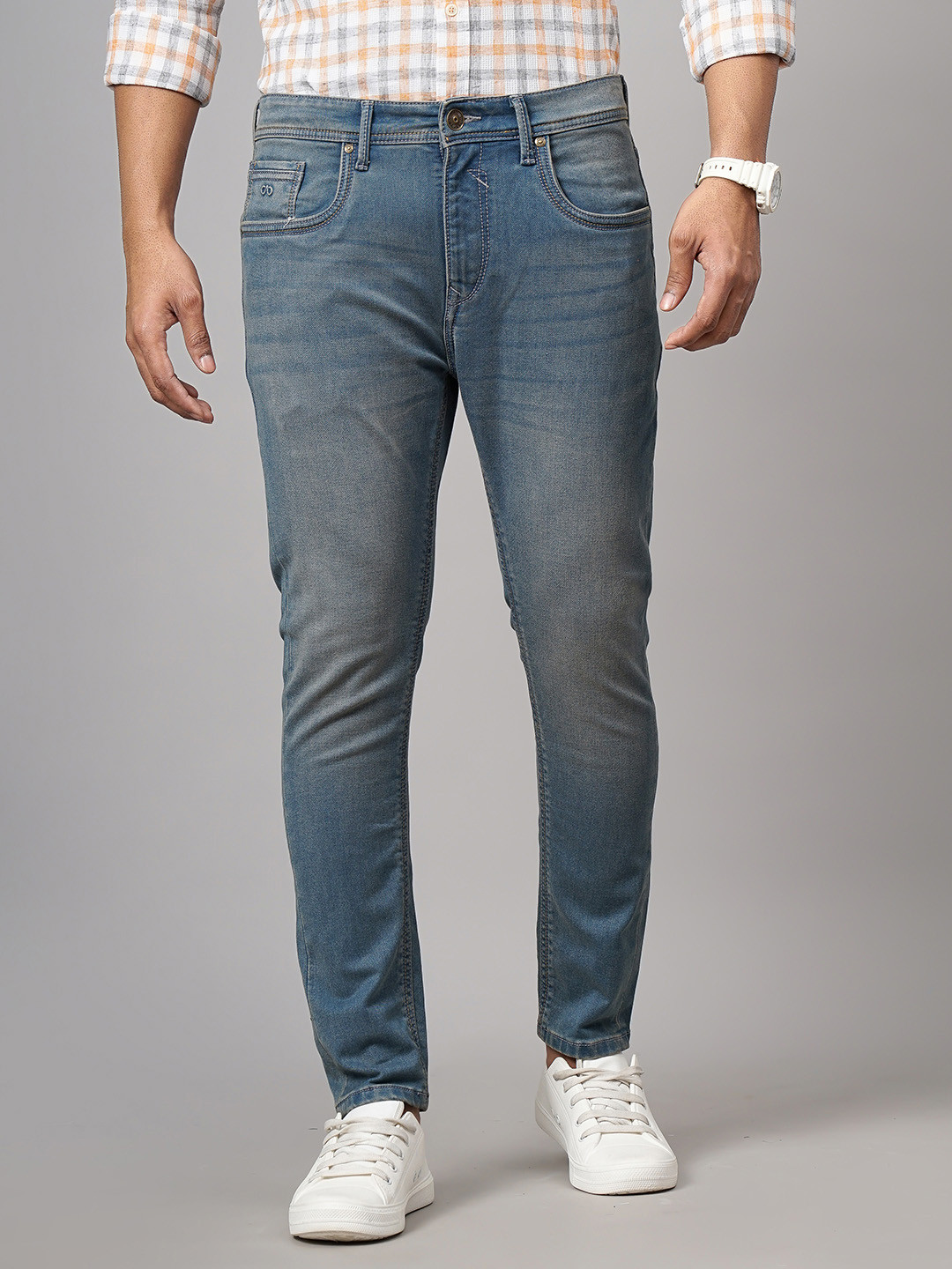 Buy JADE BLUE Men Slim Fit Light Fade Stretchable Jeans - Jeans for Men ...