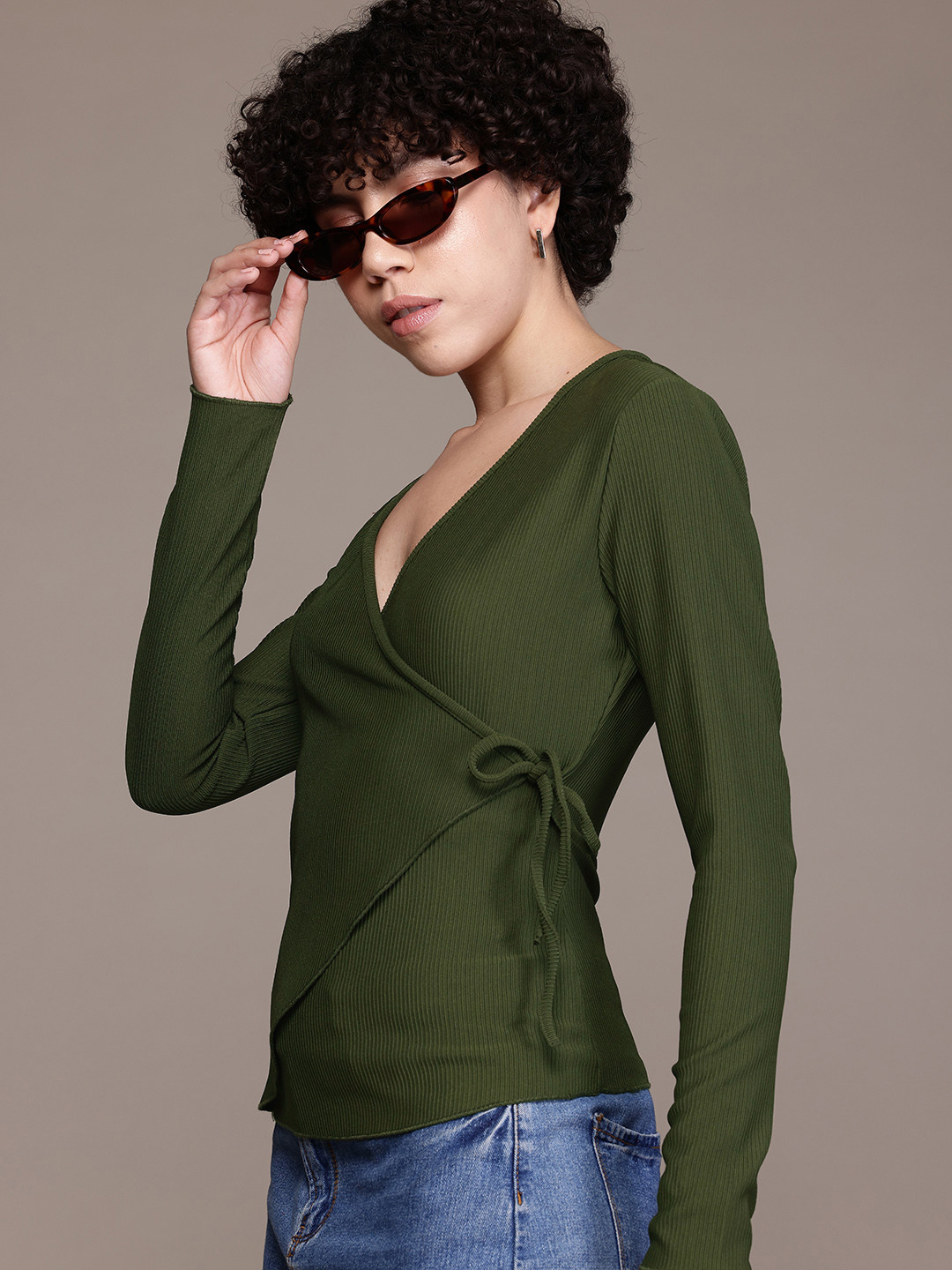 Buy The Roadster Lifestyle Co. Ribbed Wrap Top - Tops for Women ...