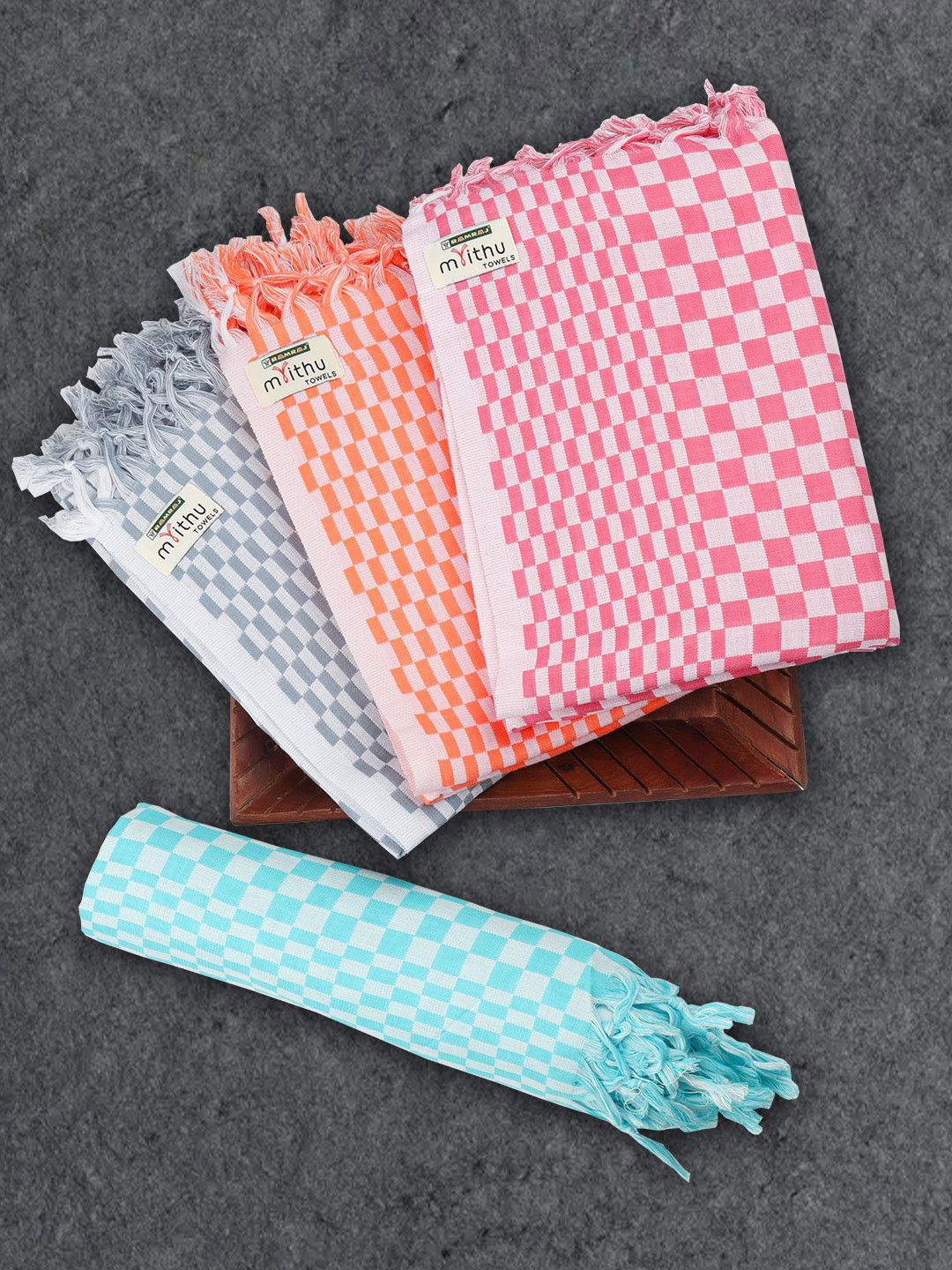 Buy Ramraj Pack Of 2 Cotton Assorted Bath Towels 170 GSM - Bath Towels ...