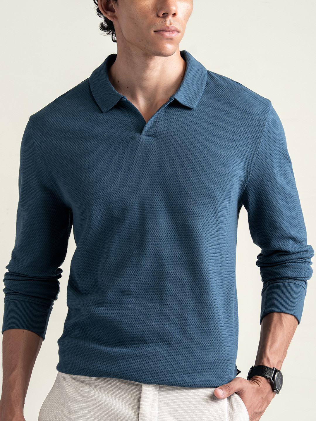 Buy DAMENSCH Statement Popcorn Texture Premium Johnny Collar Full ...