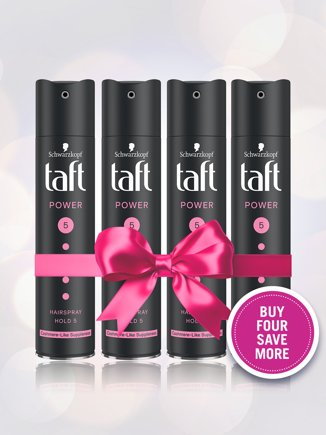 Buy Schwarzkopf Set Of 4 Taft Power Hairspray With Cashmere Mega Strong ...