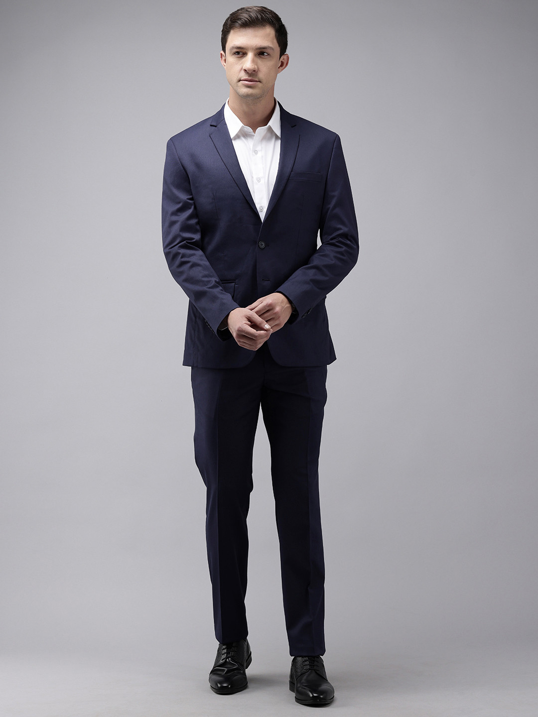 Buy Park Avenue Solid Super Slim Fit 2 Piece Formal Suit - Suits for ...