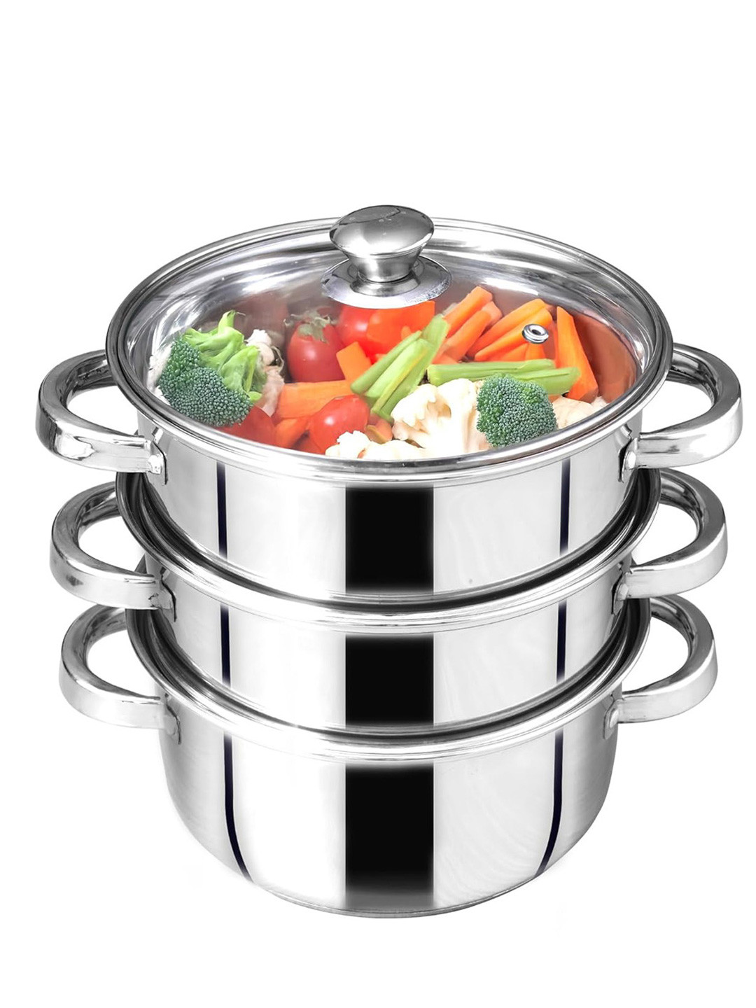 Buy The Indus Valley Silver Toned Induction Base Stainless Steel ...