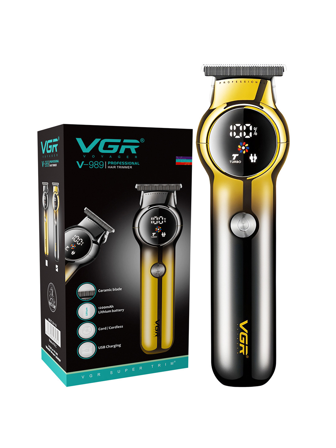 Buy VGR V 989 Professional Hair Clipper With 180 Min Runtime Black & Gold - Trimmer for Men ...